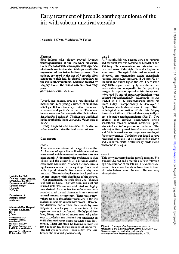 (PDF) Early treatment of juvenile xanthogranuloma of the iris with ...