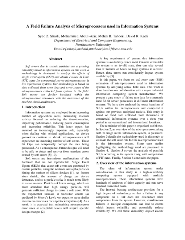 (PDF) A Field Failure Analysis of Microprocessors used in Information ...