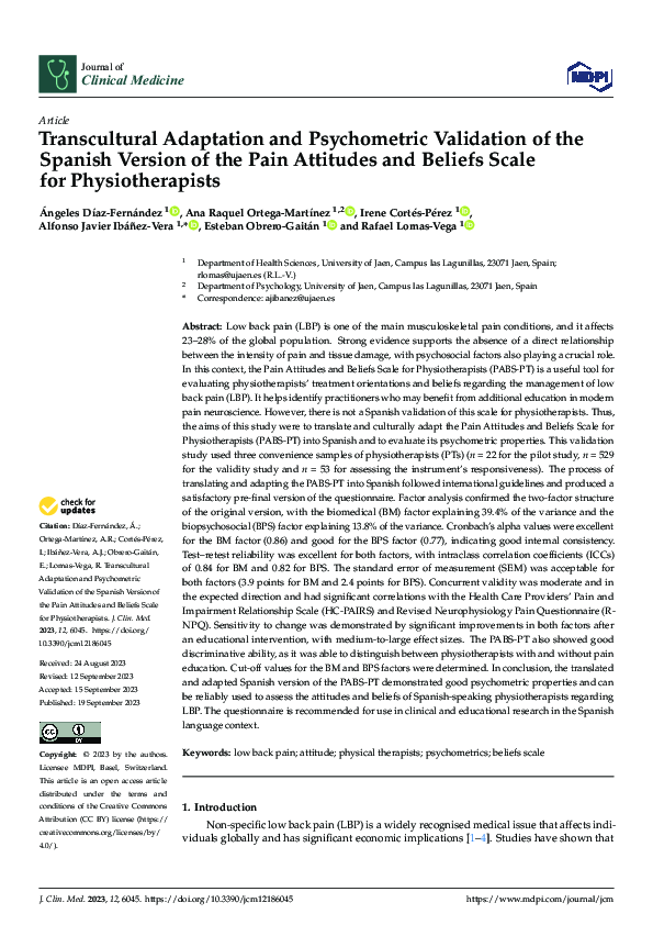 (PDF) Transcultural Adaptation and Psychometric Validation of the ...
