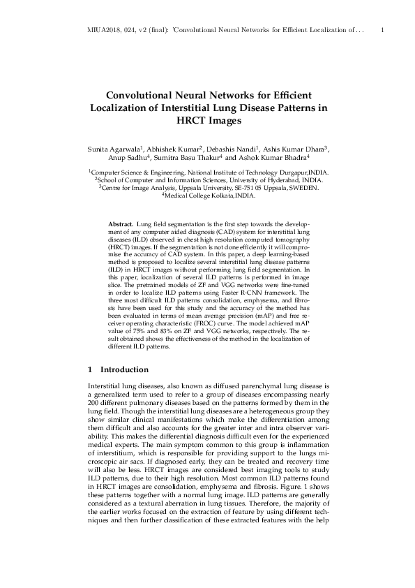 Convolutional Neural Networks for Efficient Localization of Interstitial Lung Disease Patterns ...