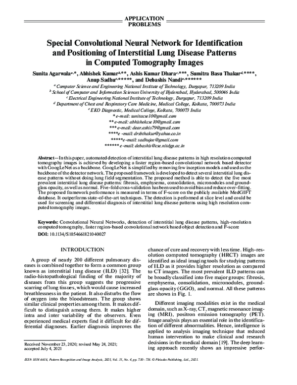 (PDF) Special Convolutional Neural Network for Identification and Positioning of Interstitial ...