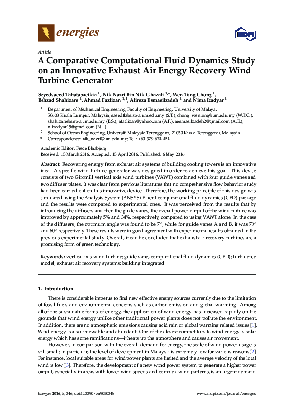 (PDF) A Comparative Computational Fluid Dynamics Study on an Innovative Exhaust Air Energy ...