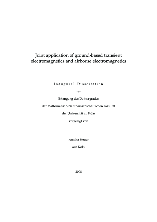 (PDF) Joint application of ground-based transient electromagnetics and airborne electromagnetics