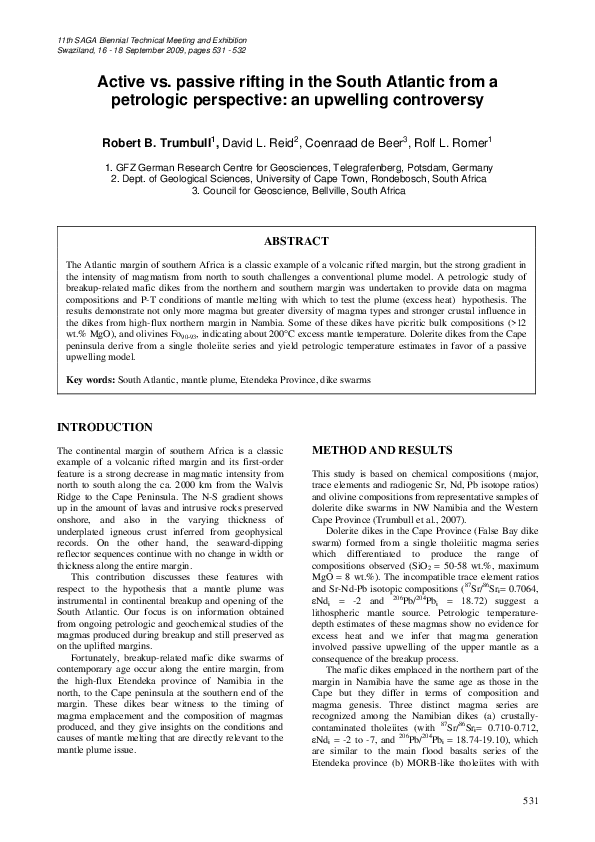(PDF) Active vs. Passive Rifting in the South Atlantic from a ...
