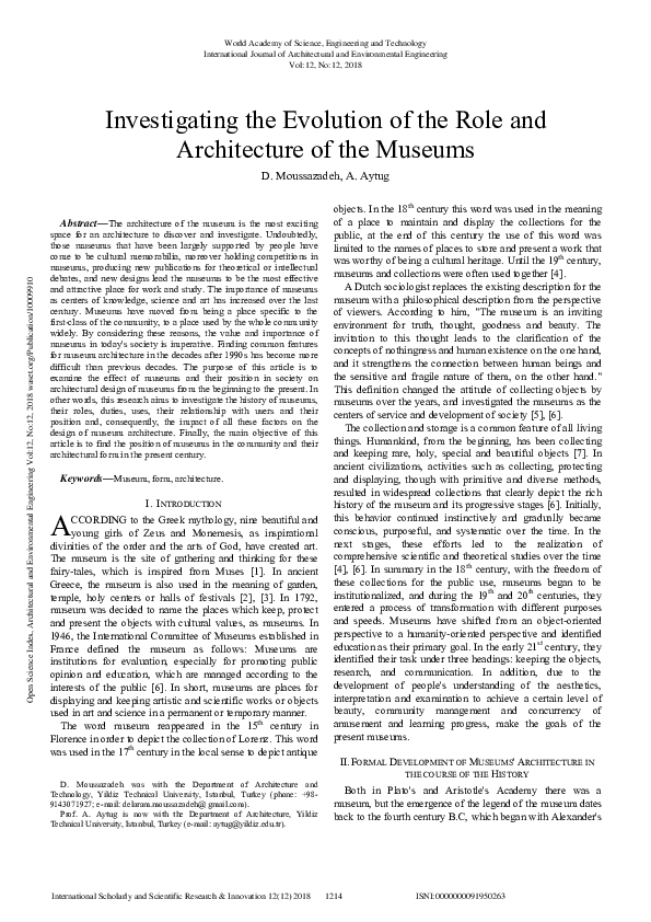 (PDF) Investigating the Evolution of the Role and Architecture of the ...