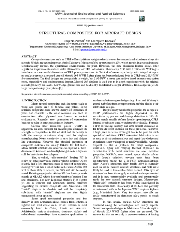 (PDF) Structural Composites for Aircraft Design