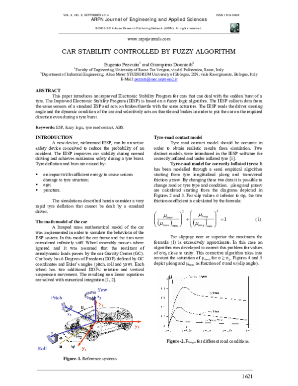 (PDF) Car Stability Controlled by Fuzzy Algorithm