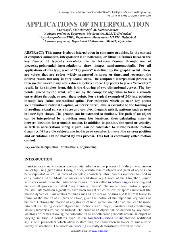 (PDF) Applications of Interpolation