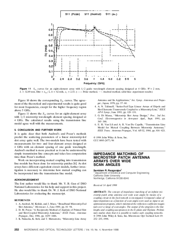 (PDF) Impedance Matching of Microstrip Patch Antennas by Using ...