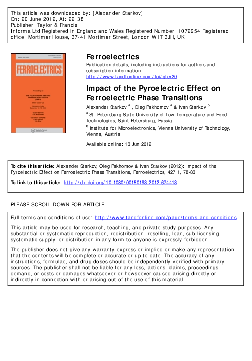(PDF) Impact of the Pyroelectric Effect on Ferroelectric Phase Transitions