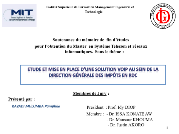 (PDF) Presentation Memoire de Master