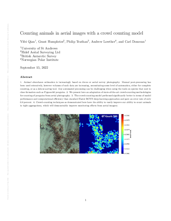 (PDF) Counting animals in aerial images with a crowd counting model