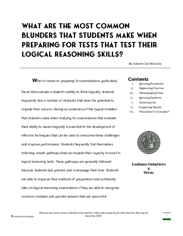 (PDF) What are the most common blunders that students make when ...
