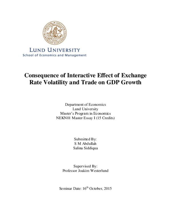 (PDF) Consequence of Interactive Effect of Exchange Rate Volatility and ...