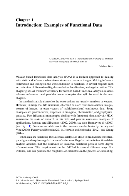 (PDF) Introduction: Examples of Functional Data
