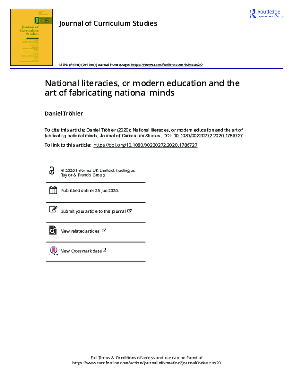 (PDF) Journal of Curriculum Studies