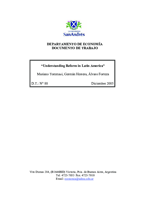 (PDF) Understanding reform in Latin America