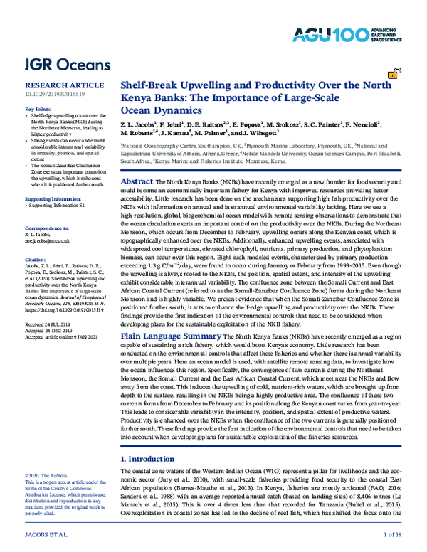 (PDF) Shelf‐Break Upwelling and Productivity Over the North Kenya Banks ...