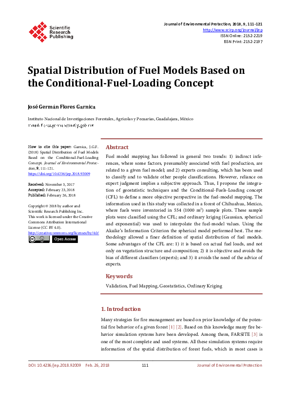 (PDF) Spatial Distribution of Fuel Models Based on the Conditional-Fuel ...