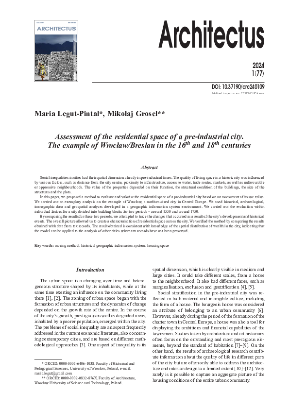 (PDF) Assessment of the residential space of a pre-industrial city. The ...