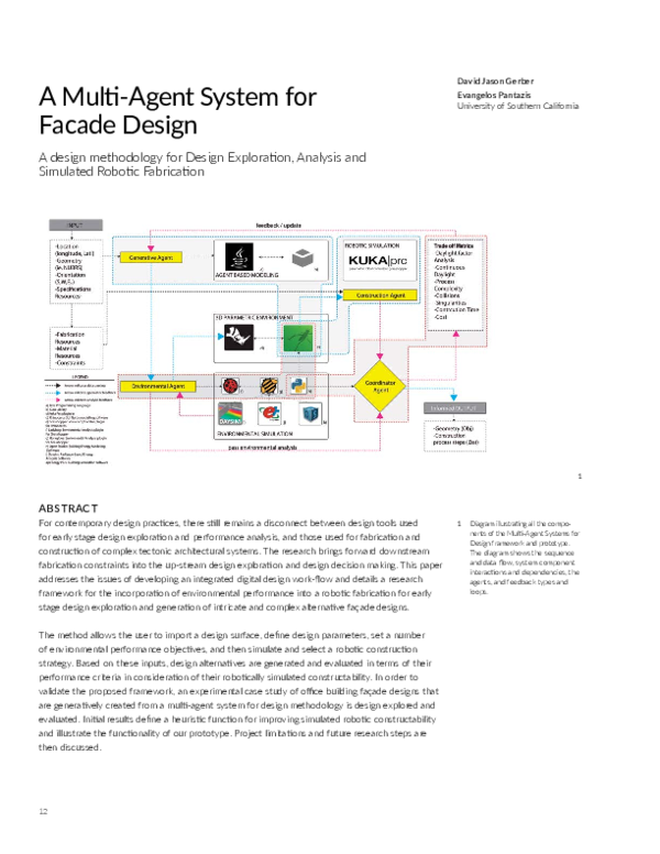 (PDF) A Multi-Agent System for Facade Design: A design methodology for ...