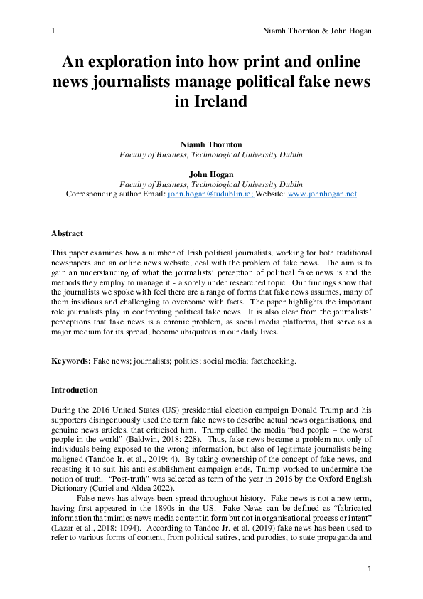 (PDF) An exploration into how print and online news journalists manage ...