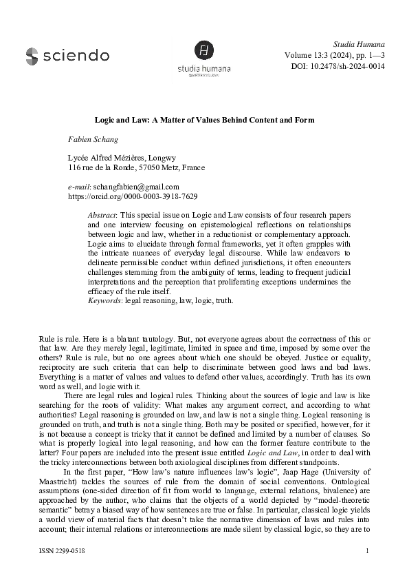 (PDF) Logic and Law