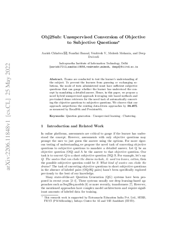(PDF) Obj2Sub: Unsupervised Conversion of Objective to Subjective ...
