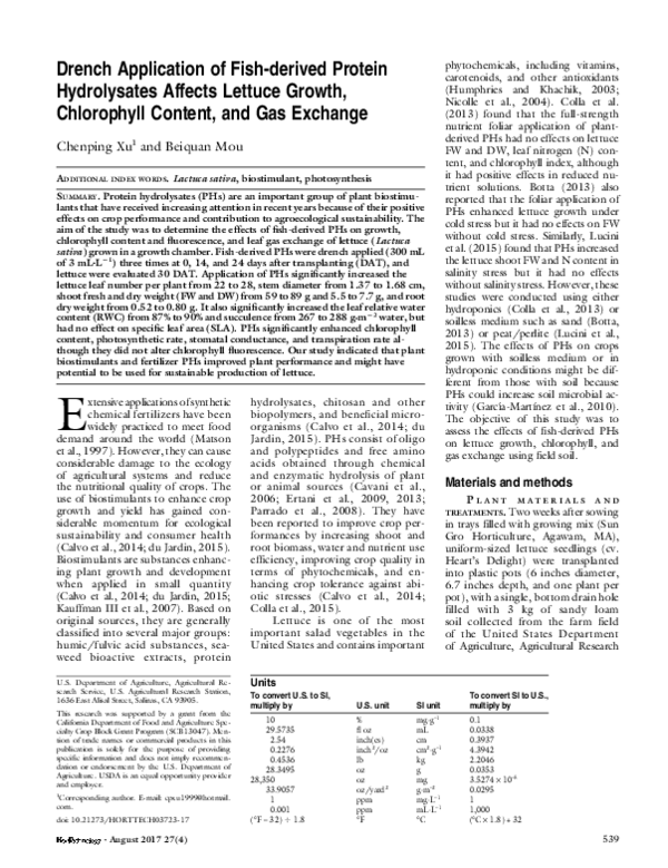 (PDF) Drench Application of Fish-derived Protein Hydrolysates Affects ...