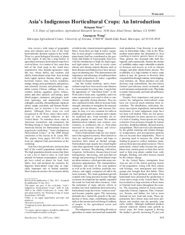(PDF) Asia’s Indigenous Horticultural Crops: An Introduction