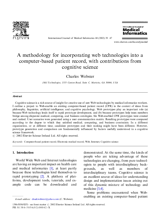 (PDF) A methodology for incorporating web technologies into a computer ...