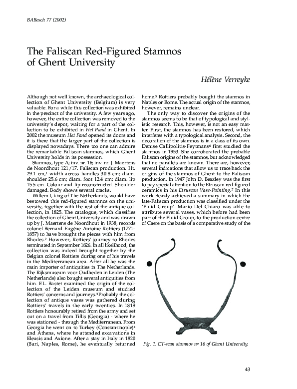 (PDF) The Faliscan Red-Figured Stamnos of Ghent University