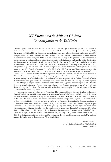 (PDF) Creación musical chilena: XV Encuentro de Música Chilena ...
