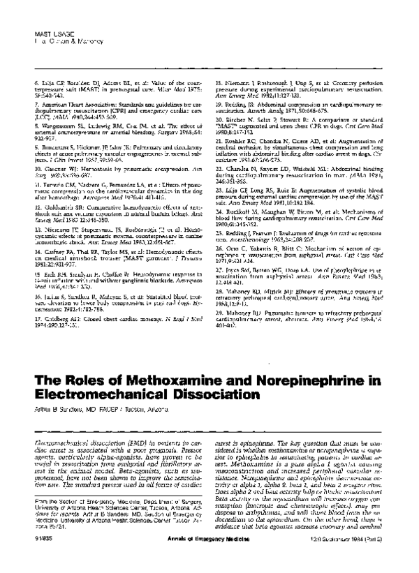 (PDF) The roles of methoxamine and norepinephrine in electromechanical ...