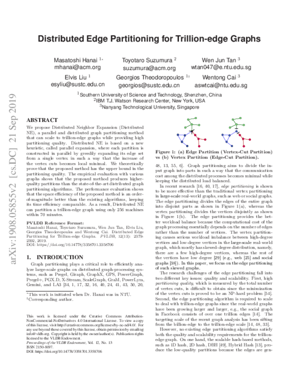 (PDF) Distributed Edge Partitioning for Trillion-edge Graphs