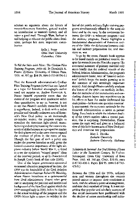 (PDF) To Fill the Skies with Pilots: The Civilian Pilot Training ...