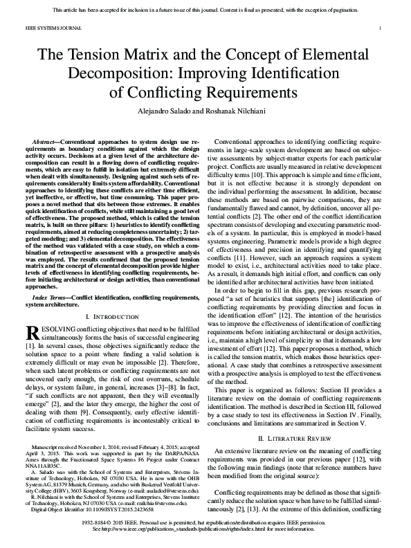 (PDF) The Tension Matrix and the Concept of Elemental Decomposition ...