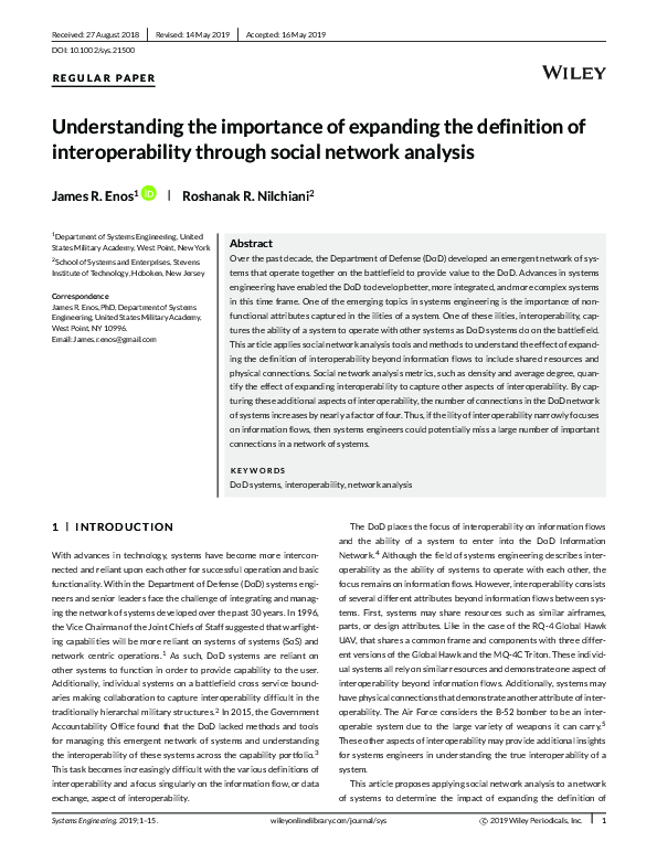(PDF) Understanding the importance of expanding the definition of interoperability through ...