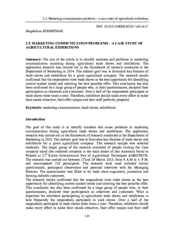 (PDF) Marketing communication problems – a case study of agricultural ...