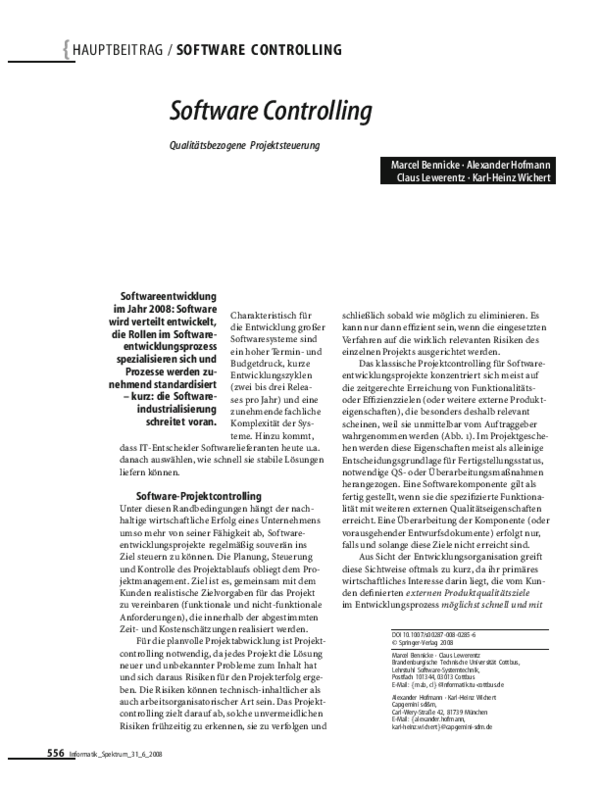 (PDF) Software Controlling