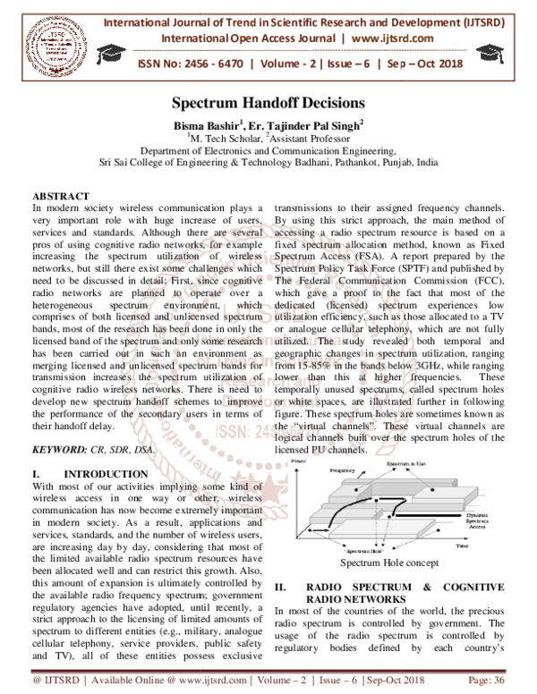 (PDF) Spectrum Handoff Decisions