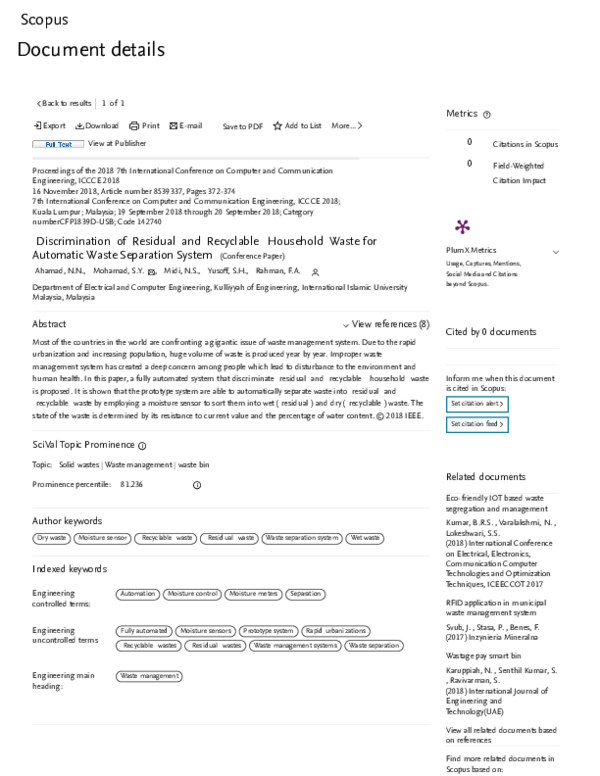 (PDF) Discrimination of Residual and Recyclable Household Waste for ...