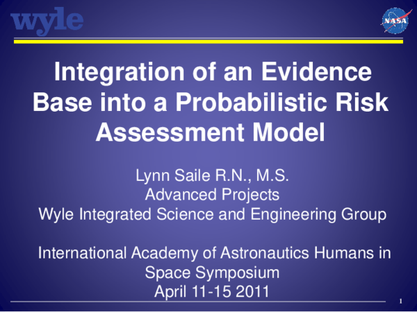 (PDF) Integration of an Evidence Base into a Probabilistic Risk ...