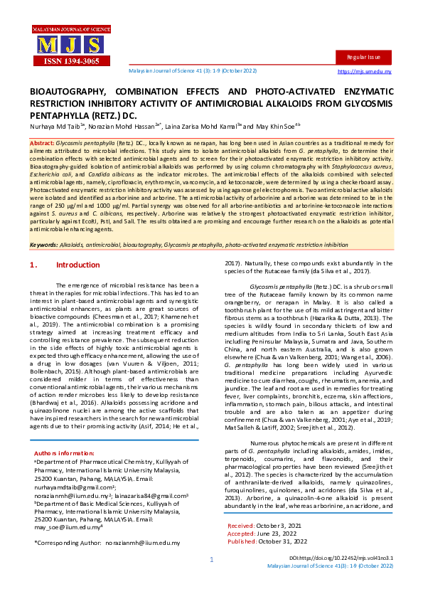 (PDF) Bioautography, Combination Effects and Photo-Activated Enzymatic ...