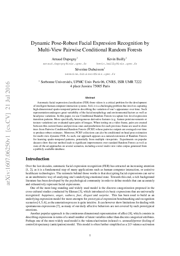 (PDF) Dynamic Pose-Robust Facial Expression Recognition by Multi-View Pairwise Conditional ...