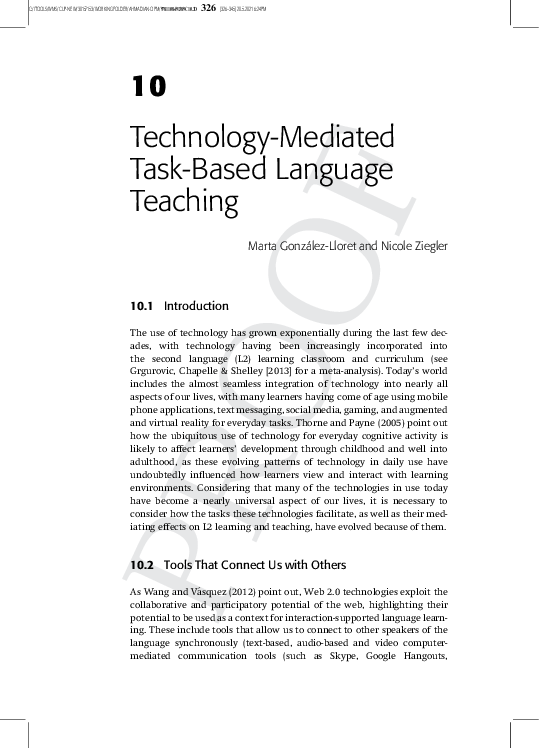 (PDF) Technology-Mediated Task-Based Language Teaching