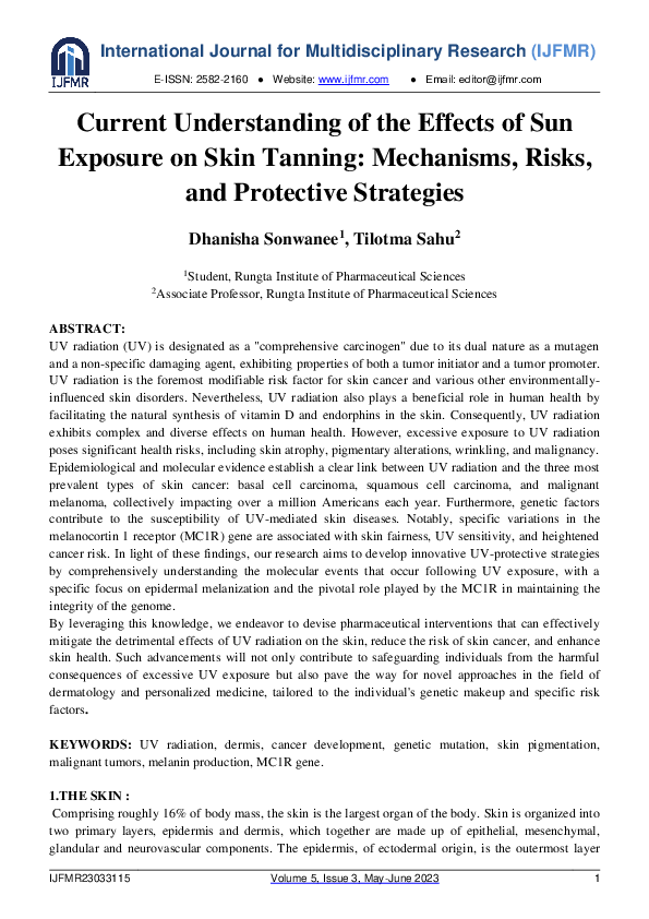 (PDF) Current Understanding of the Effects of Sun Exposure on Skin ...
