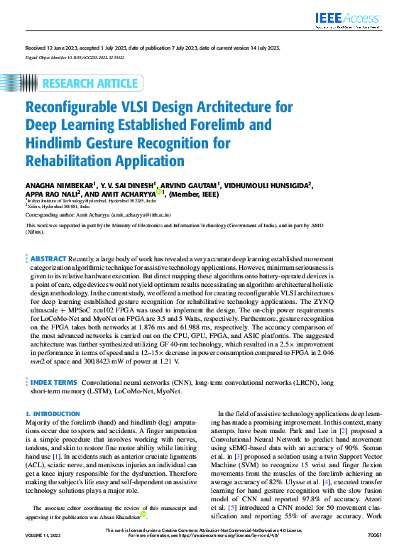 (PDF) Reconfigurable VLSI Design Architecture for Deep Learning Established Forelimb and ...