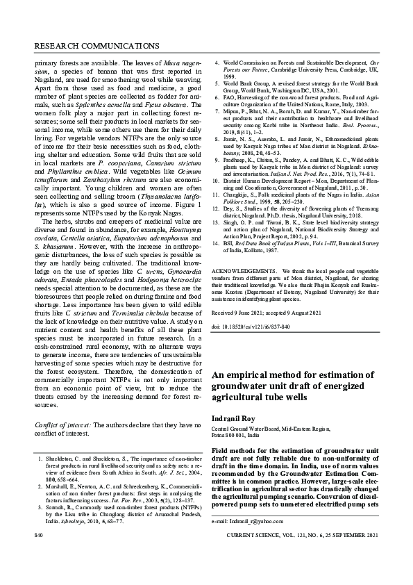 (PDF) An empirical method for estimation of groundwater unit draft of ...