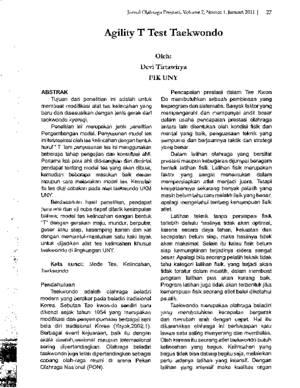 (PDF) Agility T Test Taekwondo